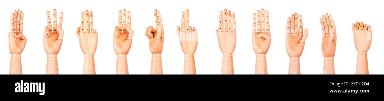 Closeup of right wooden hand - clenched fist Stock Photo - Alamy