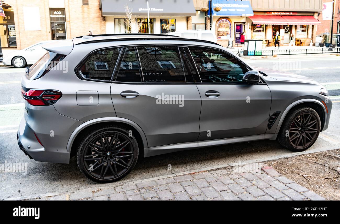 New York City, USA - March 15, 2024: BMW X5 modern grey car parked in ...