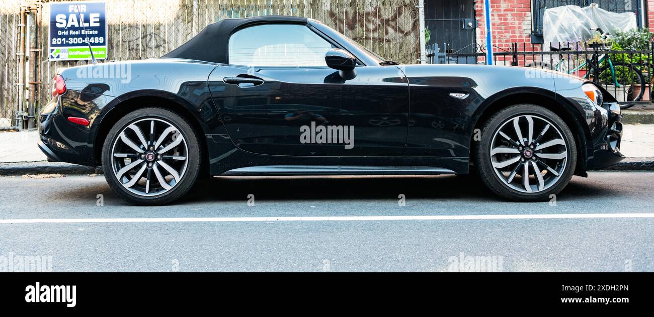 New York City, USA - April 23, 2024: 2020 Fiat 124 Spider convertible ...