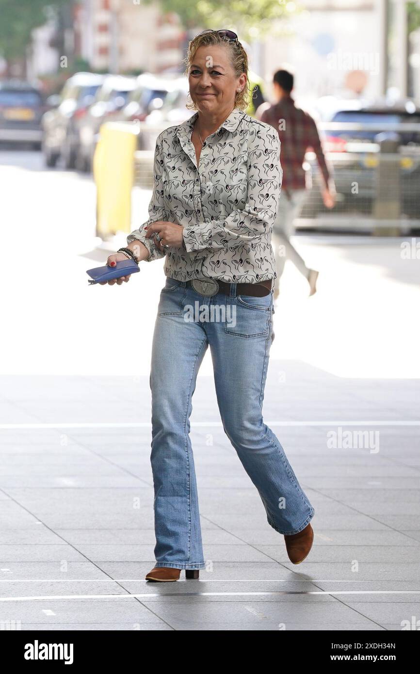 Sarah Beeny arrives at BBC Broadcasting House in London. Picture date ...