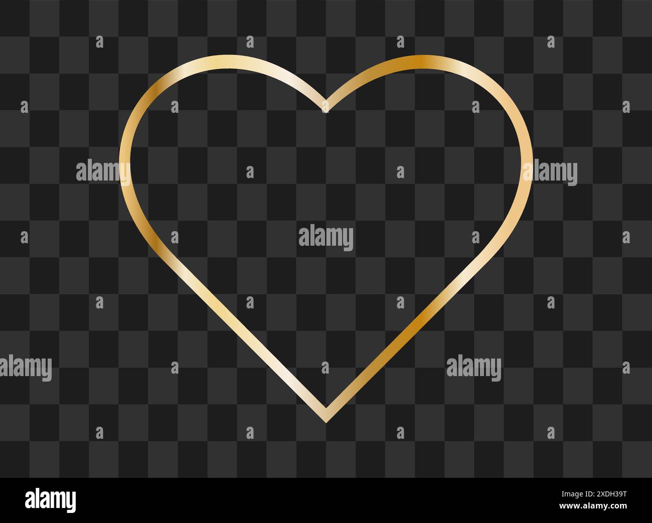 Golden frame in the shape of a heart for a picture or photo. 3d vector ...
