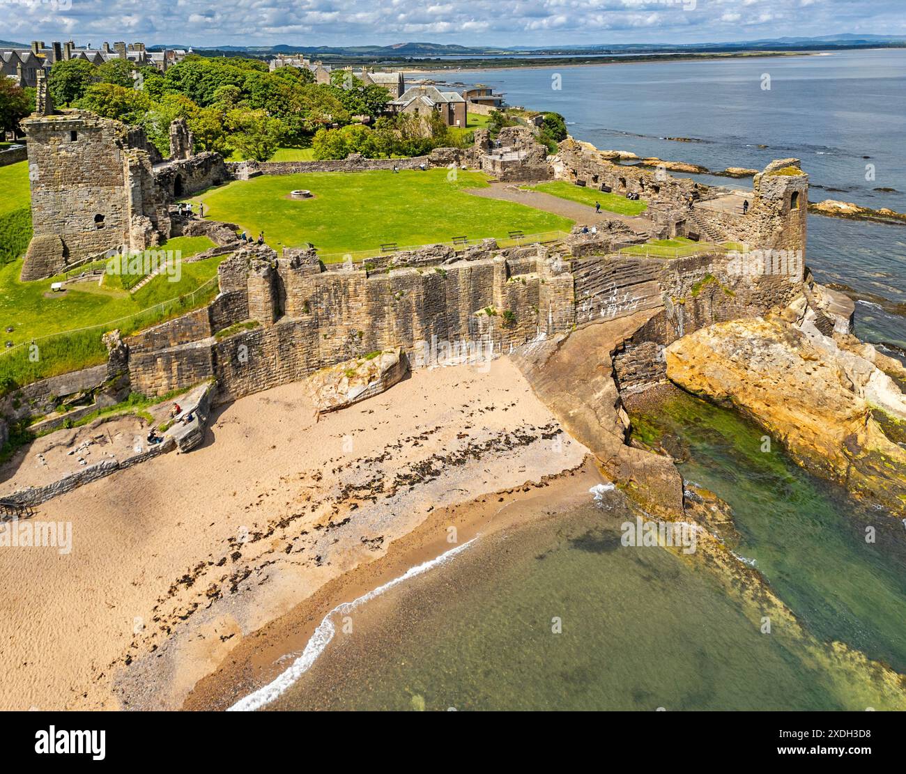 St Andrews Castle Fife Scotland on a rocky promontory overlooking a ...
