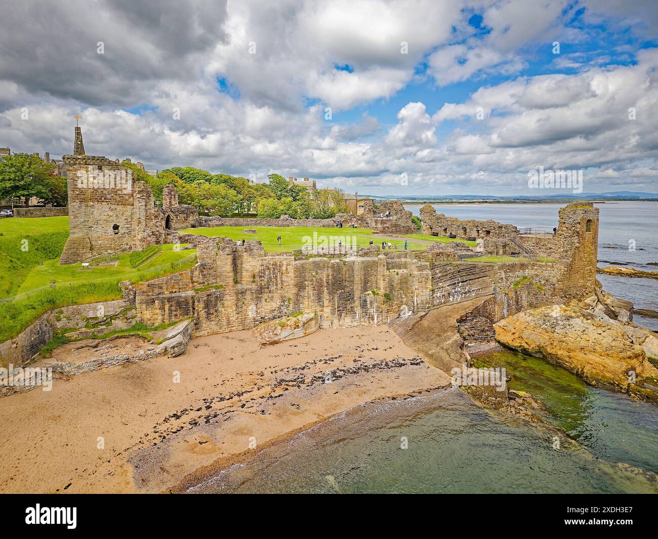 St Andrews Castle Fife Scotland on a rocky promontory the ruins ...