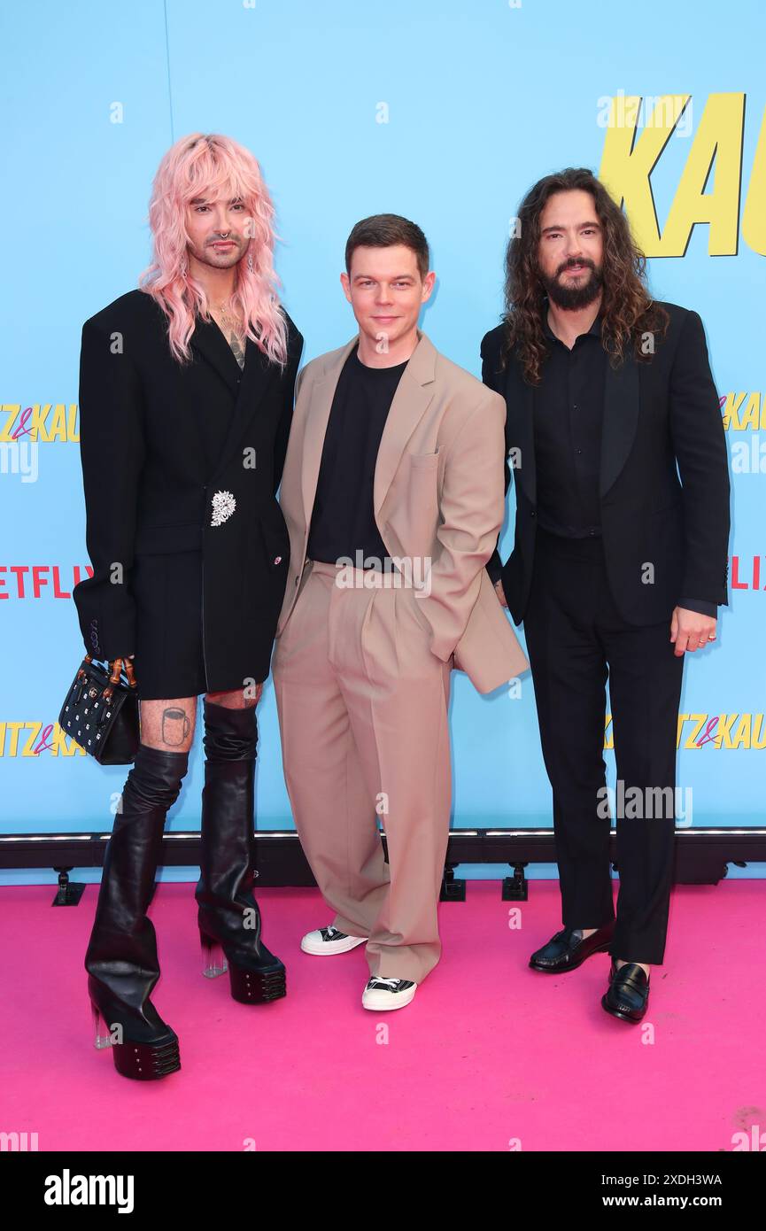 Bill Kaulitz, Georg Listing, Tom Kaulitz (Band Tokio Hotel) attends ...