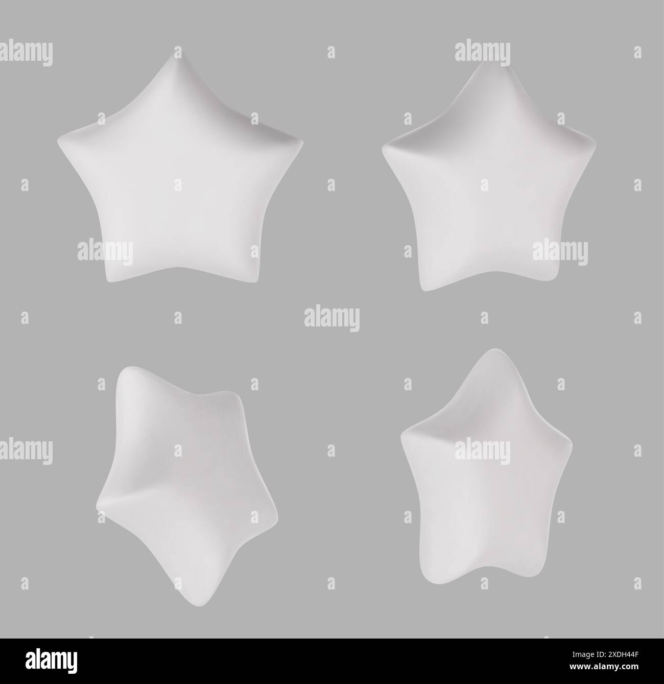 Set of white stars different shapes. Realistic 3d design cartoon style ...