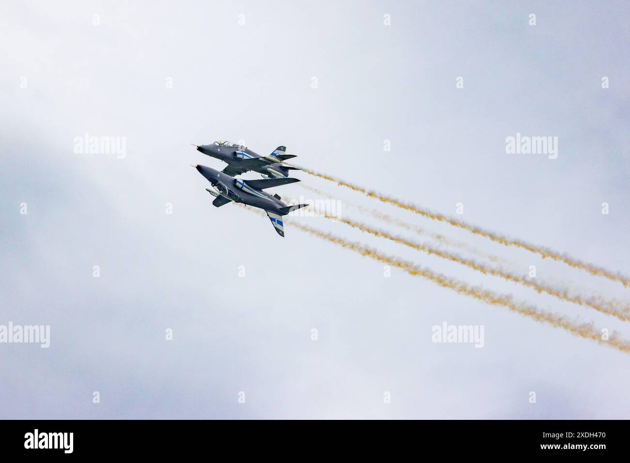 Finnish Airforce display team Midnight Hawks performing with Bae Hawk ...