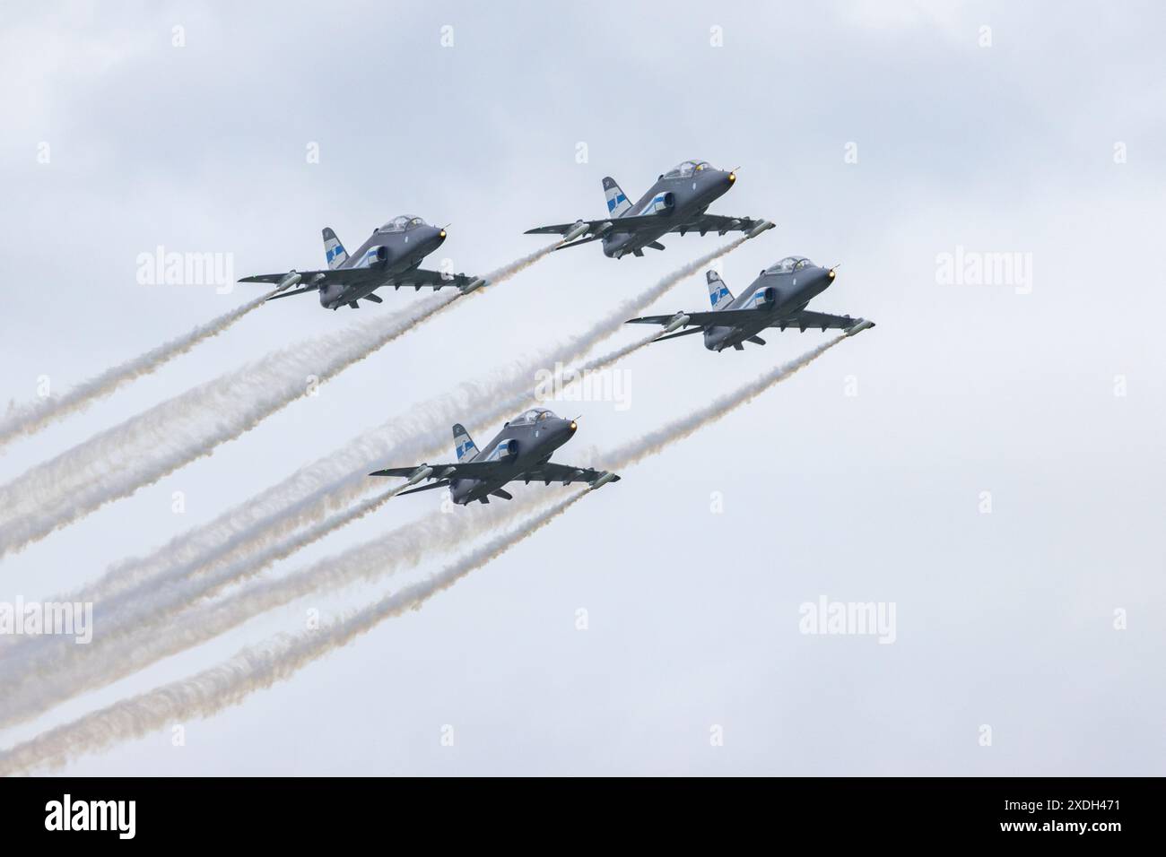 Finnish Airforce display team Midnight Hawks performing with Bae Hawk ...