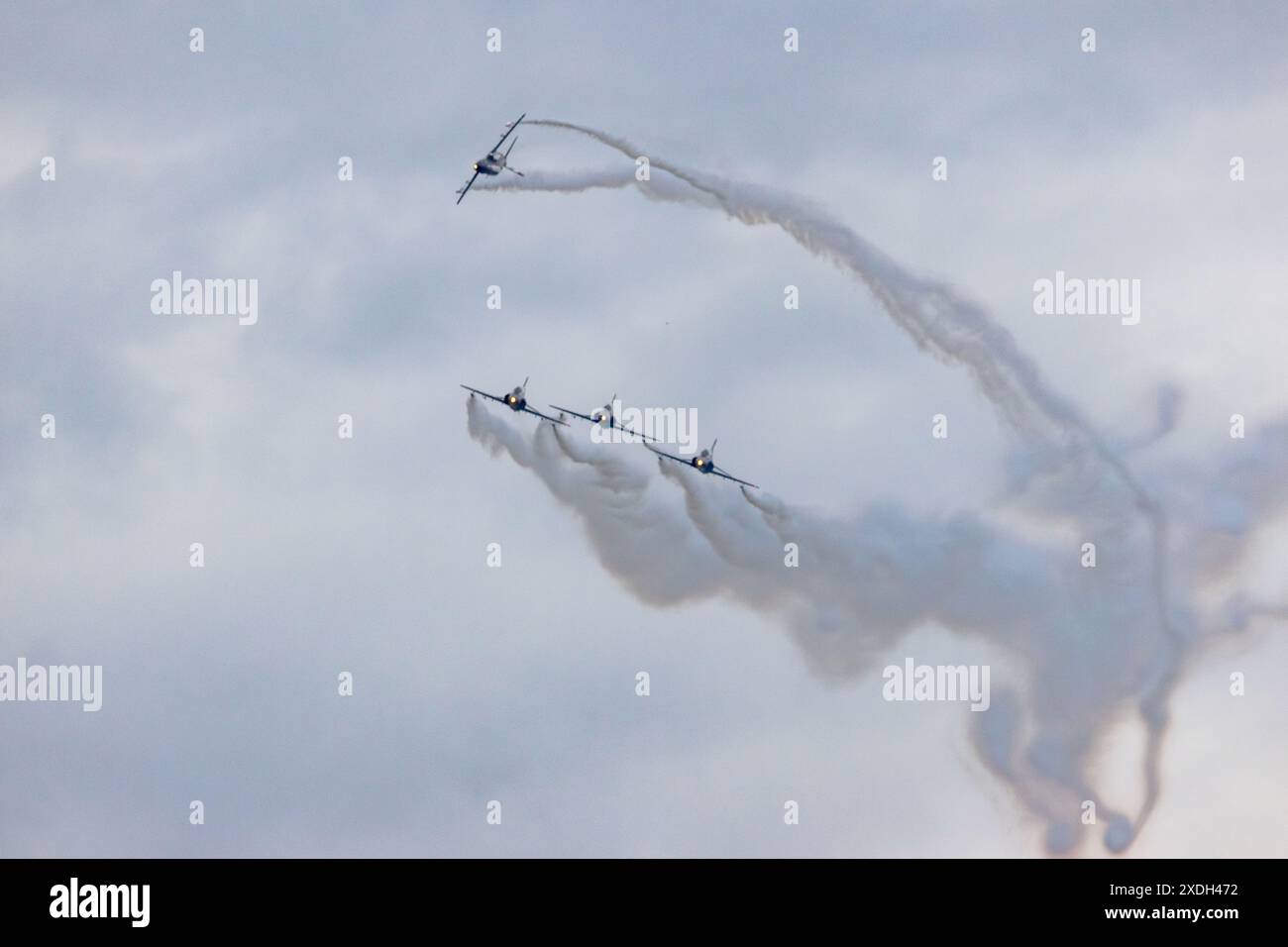Finnish Airforce display team Midnight Hawks performing with Bae Hawk ...
