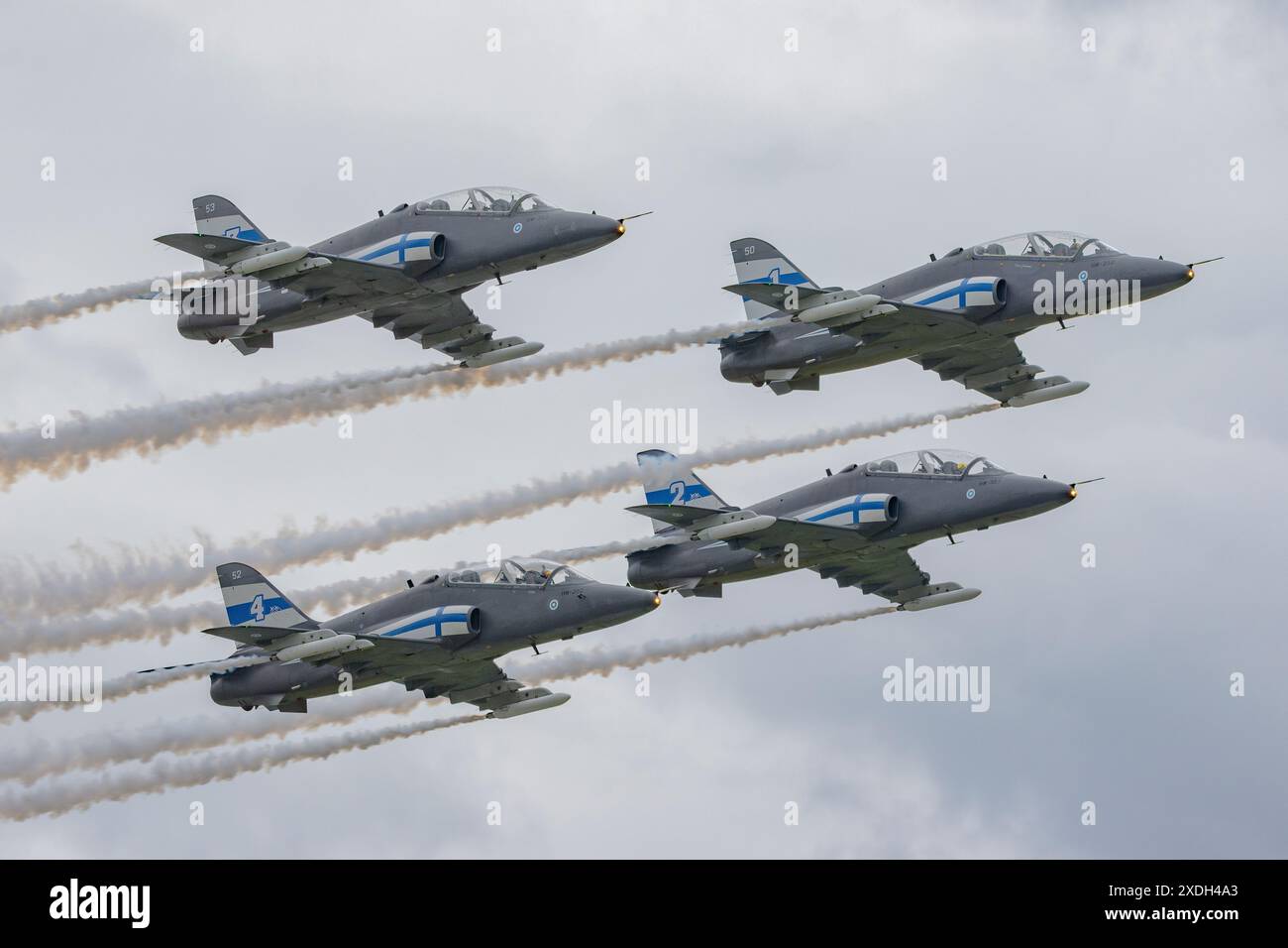Finnish Airforce display team Midnight Hawks performing with Bae Hawk ...