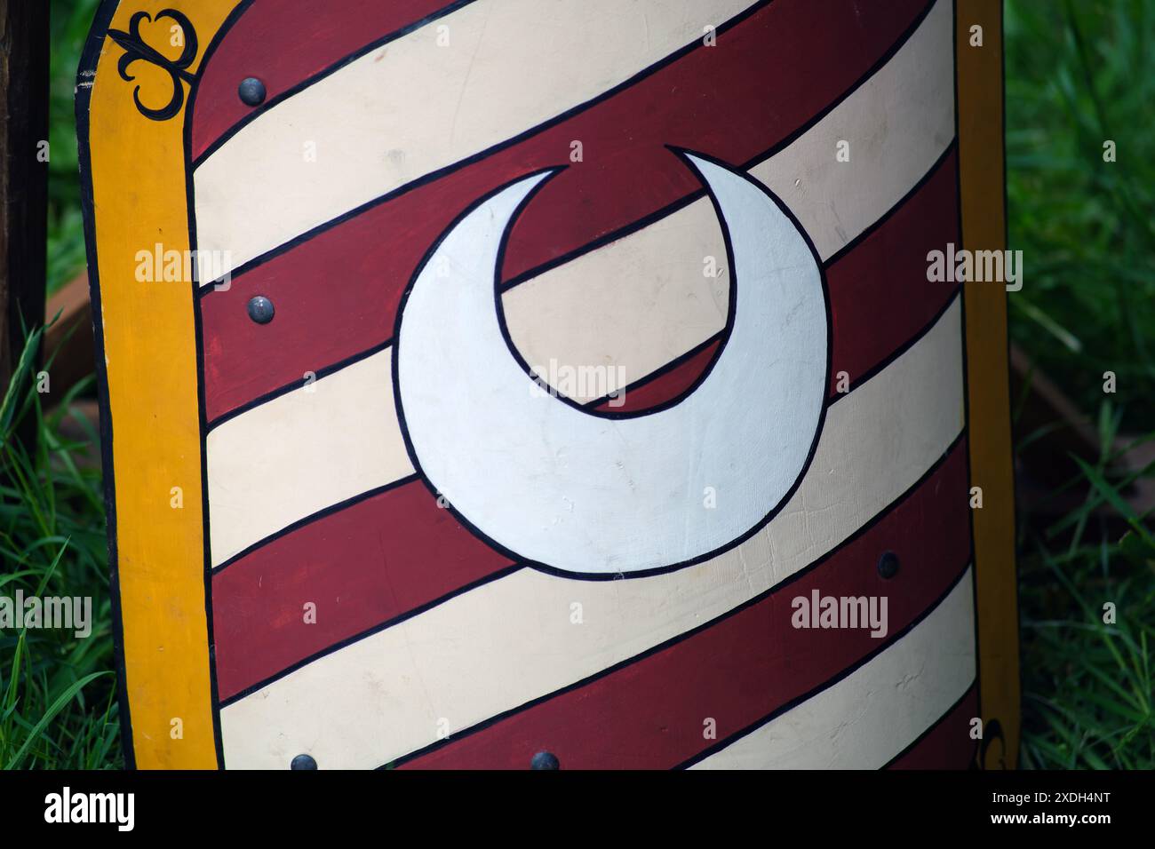 Ottoman Empire elohi warrior shield with crescent, close-up Stock Photo ...