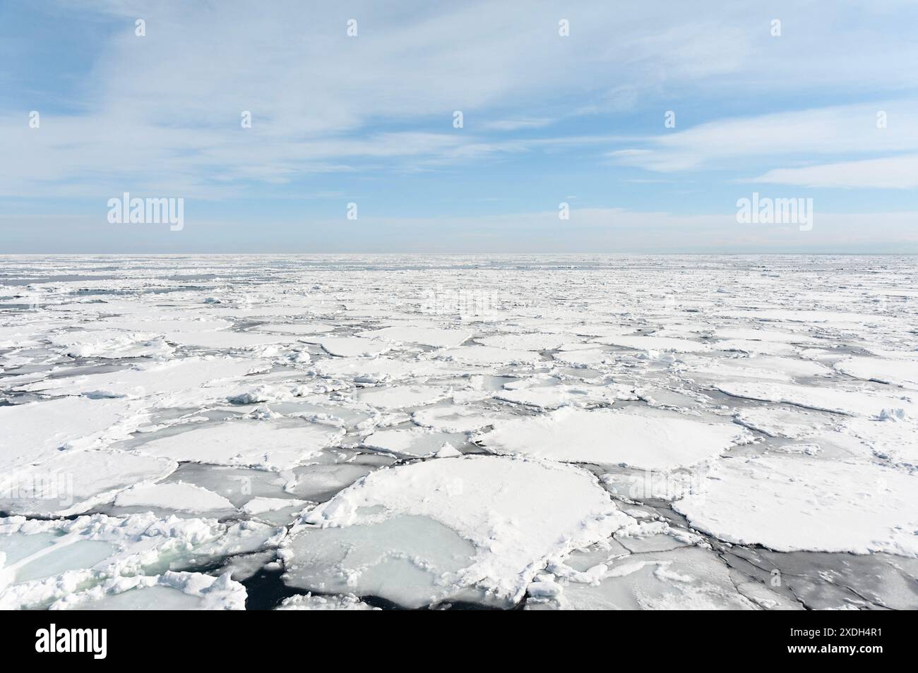 February 23rd 2024 - Abashiri, Hokkaido, Japan: A patchwork of ice ...