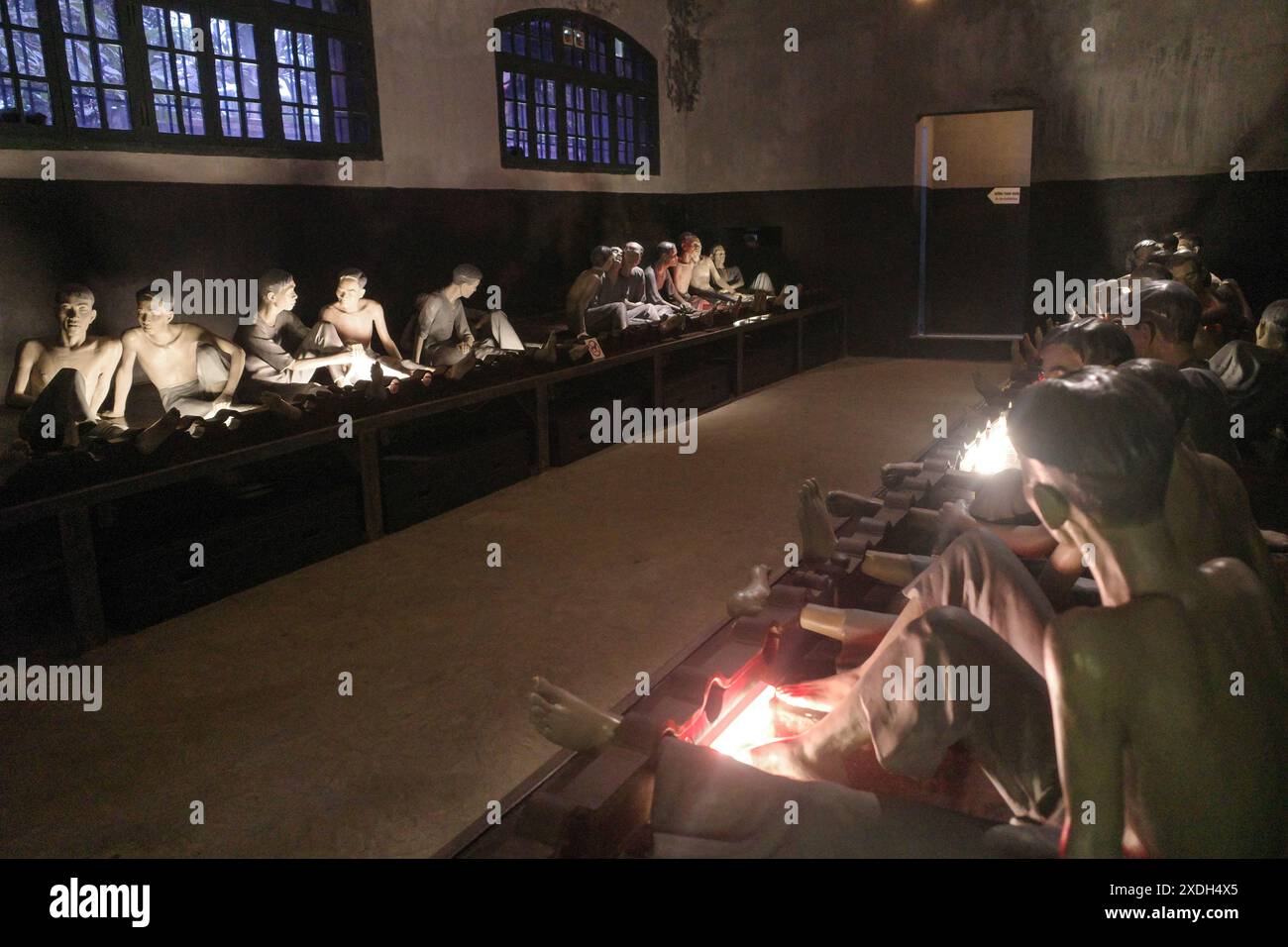 Hanoi, Vietnam - 29 Jan, 2024: Prison cell exhibit at the Maison ...
