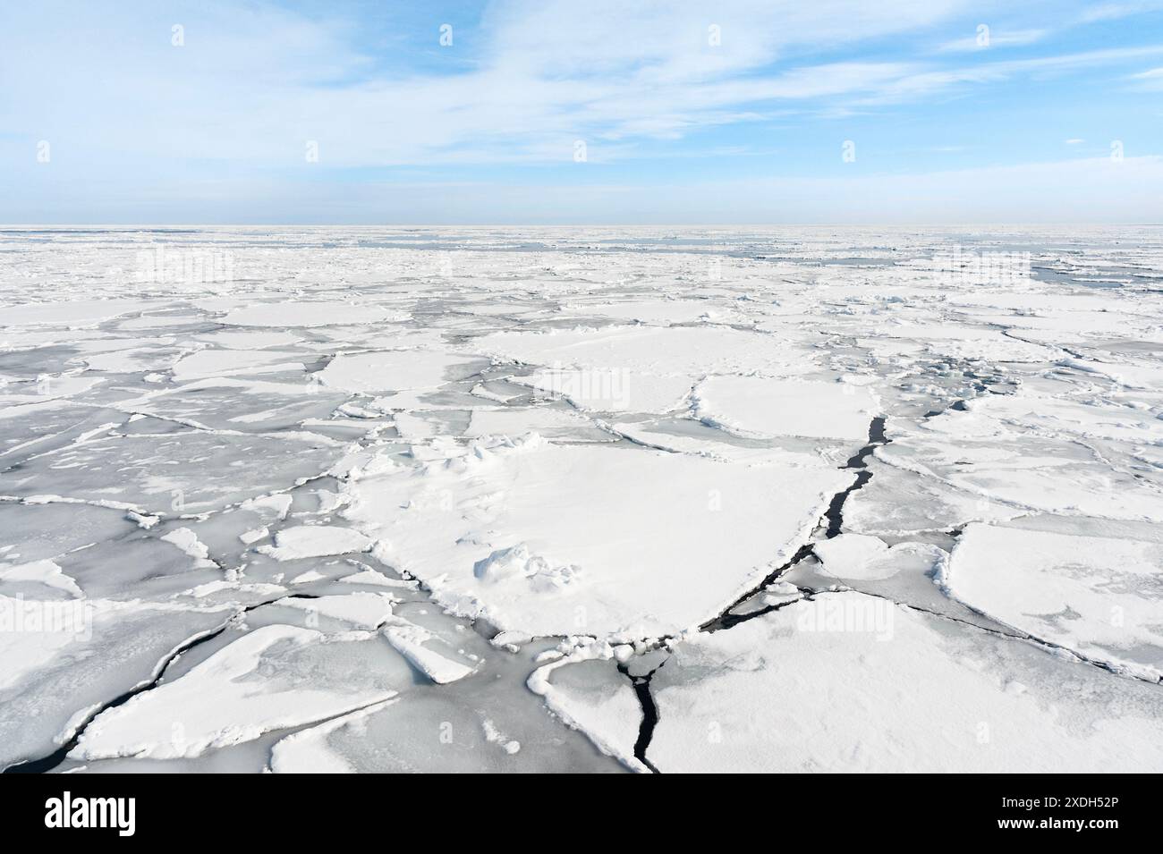February 23rd 2024 - Abashiri, Hokkaido, Japan: Ice floes drift ...
