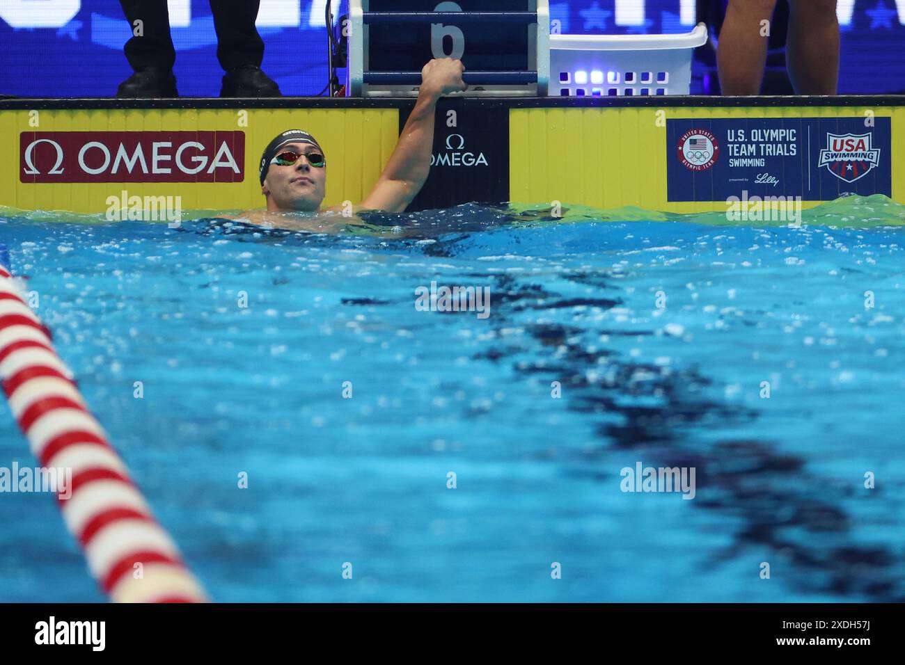 June 21, 2024, Indianapolis, Indiana, USA: Ryan Held after competing in the menâ€™s 50 meter ...