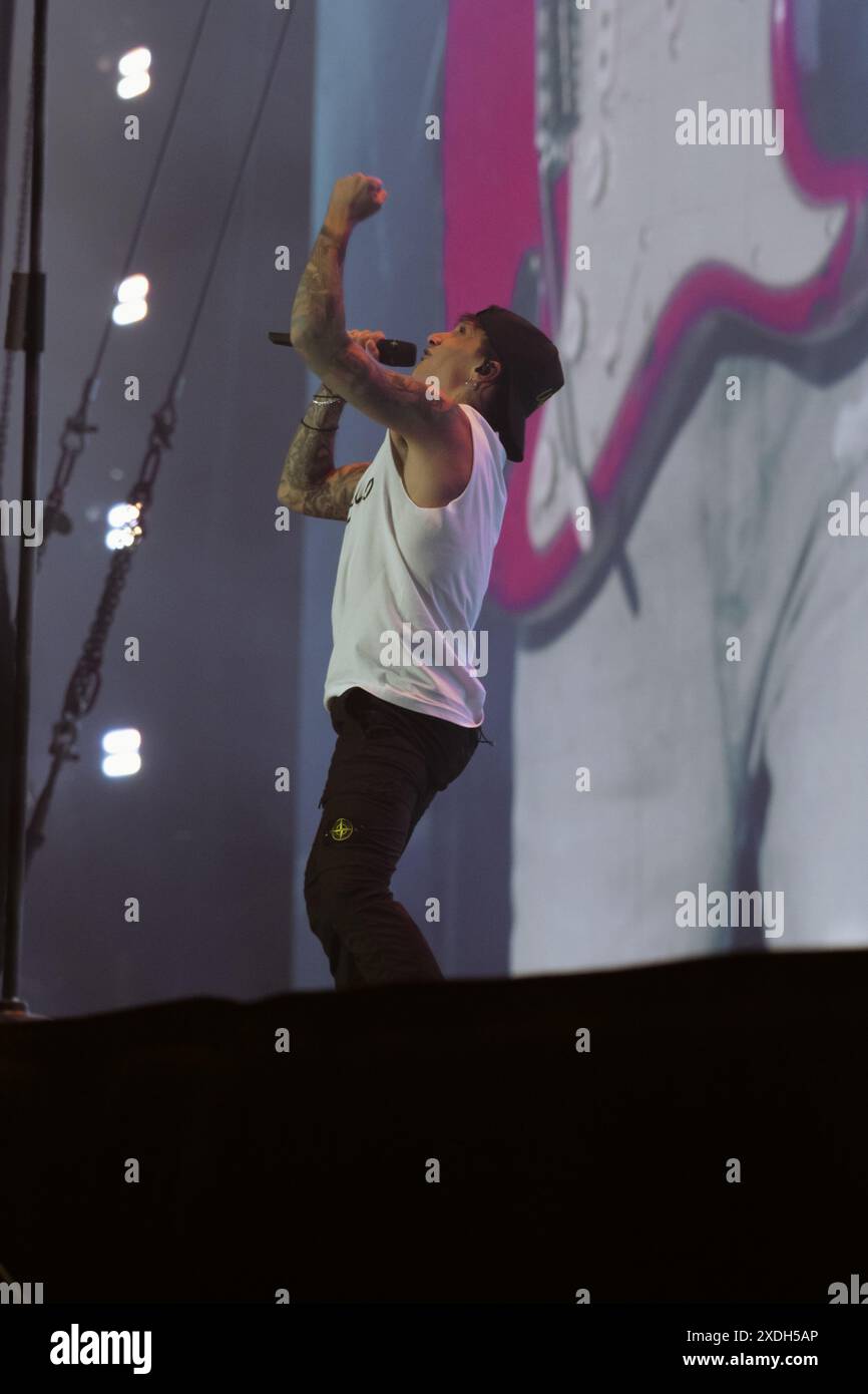 Rome. 06/22/2024 Ultimo's record-breaking tour continues. The Roman ...