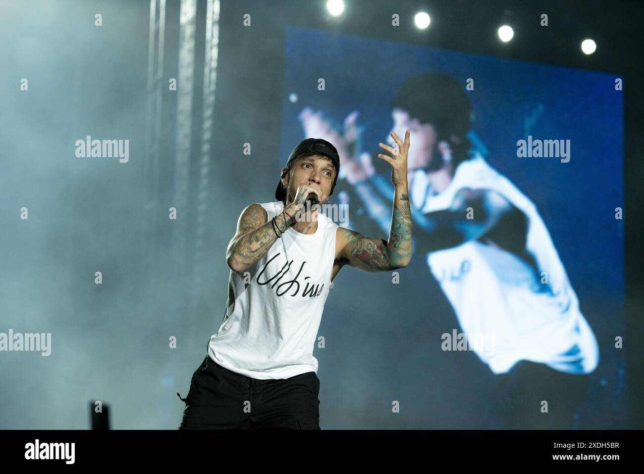 Rome. 06/22/2024 Ultimo's record-breaking tour continues. The Roman ...