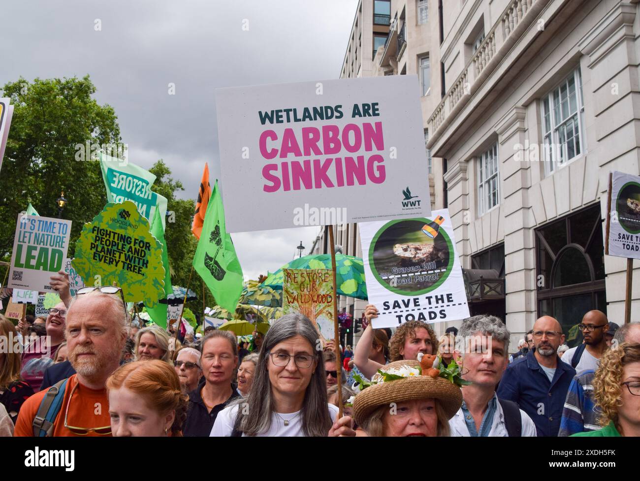 June 22, 2024, London, England, UK: A protester holds a sign in support ...