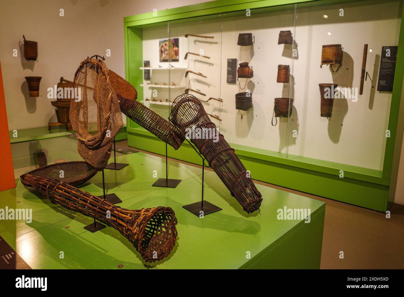 Hanoi, Vietnam - 29 Jan, 2024: Traditional tools and basked on display ...