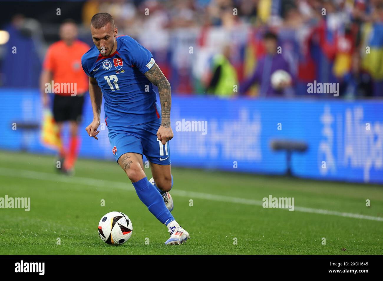 Lukas Haraslin of Slovakia in action during the Uefa Euro 2024 Group E ...