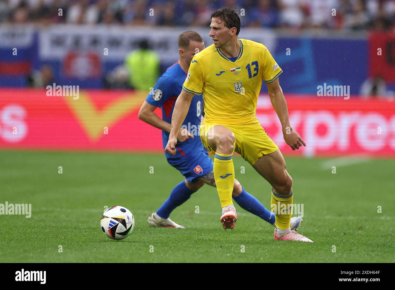 Illia Zabarnyi of Ukraine in action during the Uefa Euro 2024 Group E ...