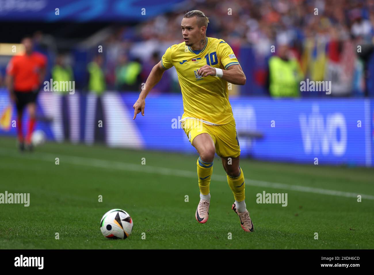 Mykhailo Mudryk of Ukraine in action during the Uefa Euro 2024 Group E ...