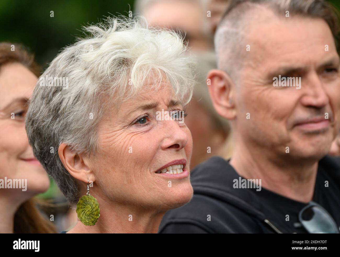 Dame Emma Thompson with Dale Vince at the start of the Restore Nature ...
