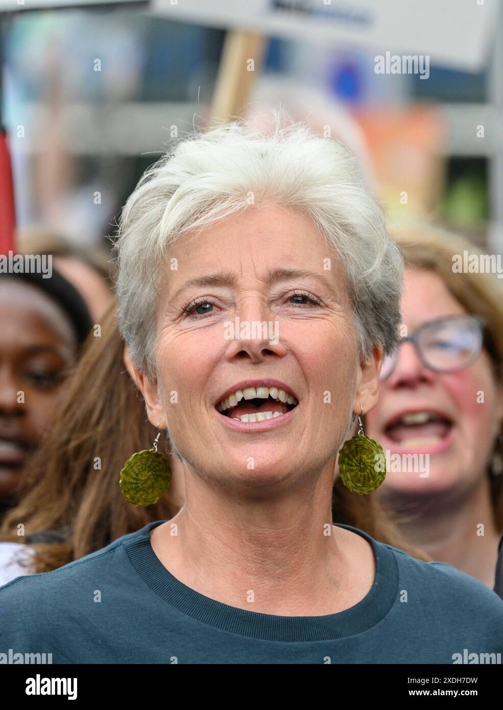 Dame Emma Thompson at the start of the Restore Nature Now march through ...