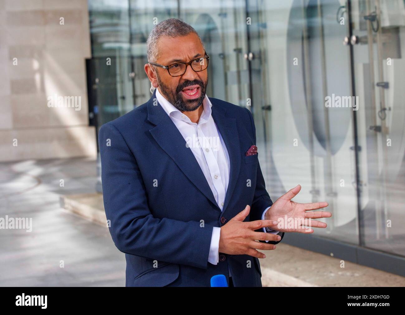 London, UK. 23rd June, 2024. Home Secretary, James Cleverly gives ...