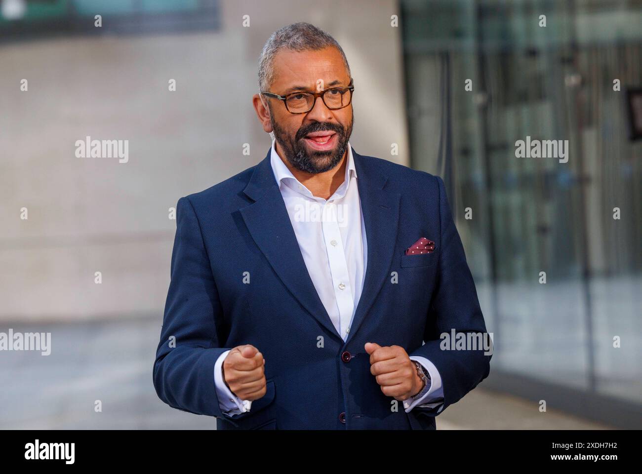London, UK. 23rd June, 2024. Home Secretary, James Cleverly gives ...