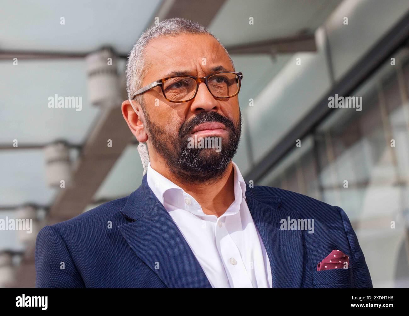 London, UK. 23rd June, 2024. Home Secretary, James Cleverly gives ...