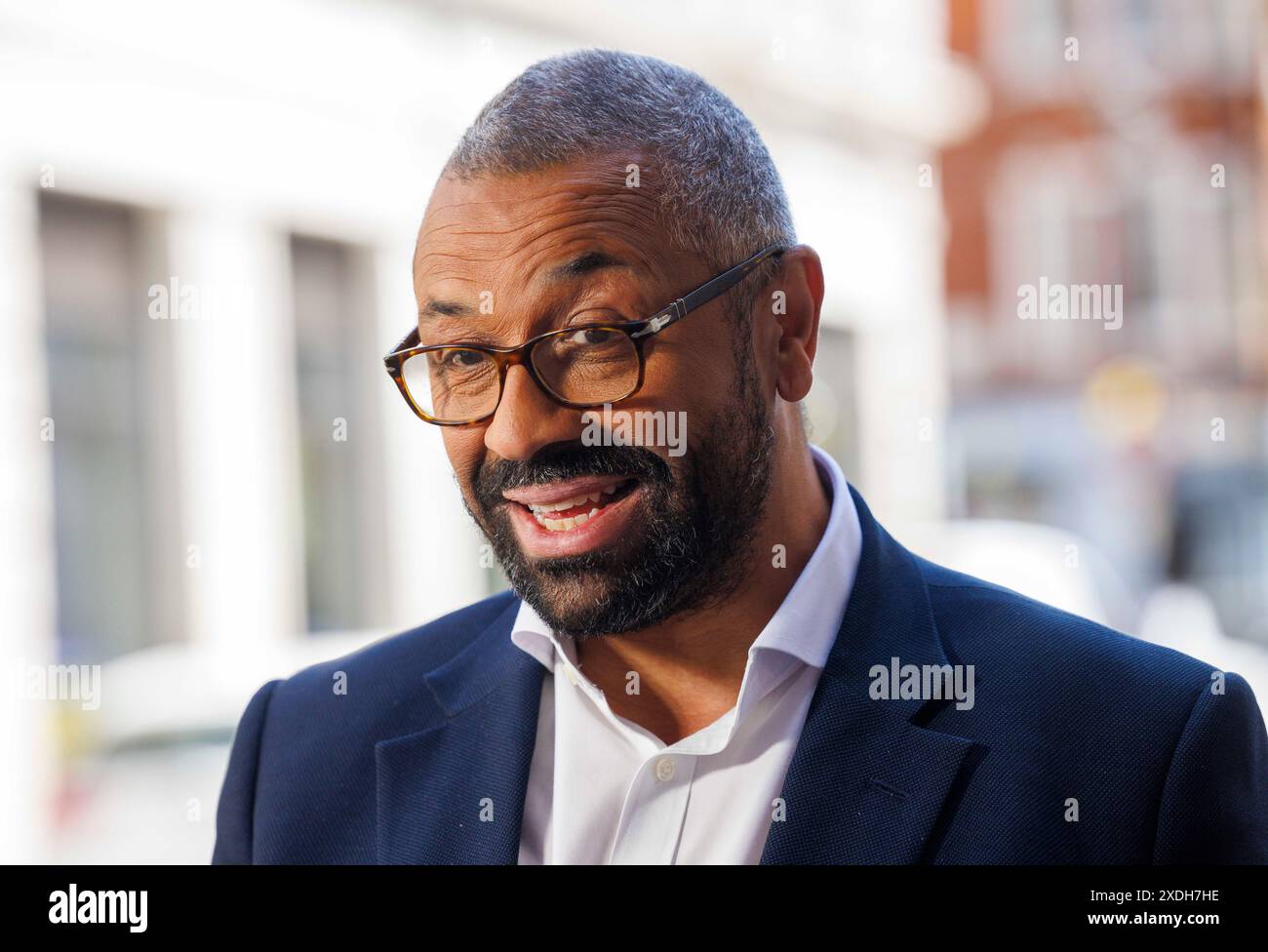 London, UK. 23rd June, 2024. Home Secretary, James Cleverly gives ...