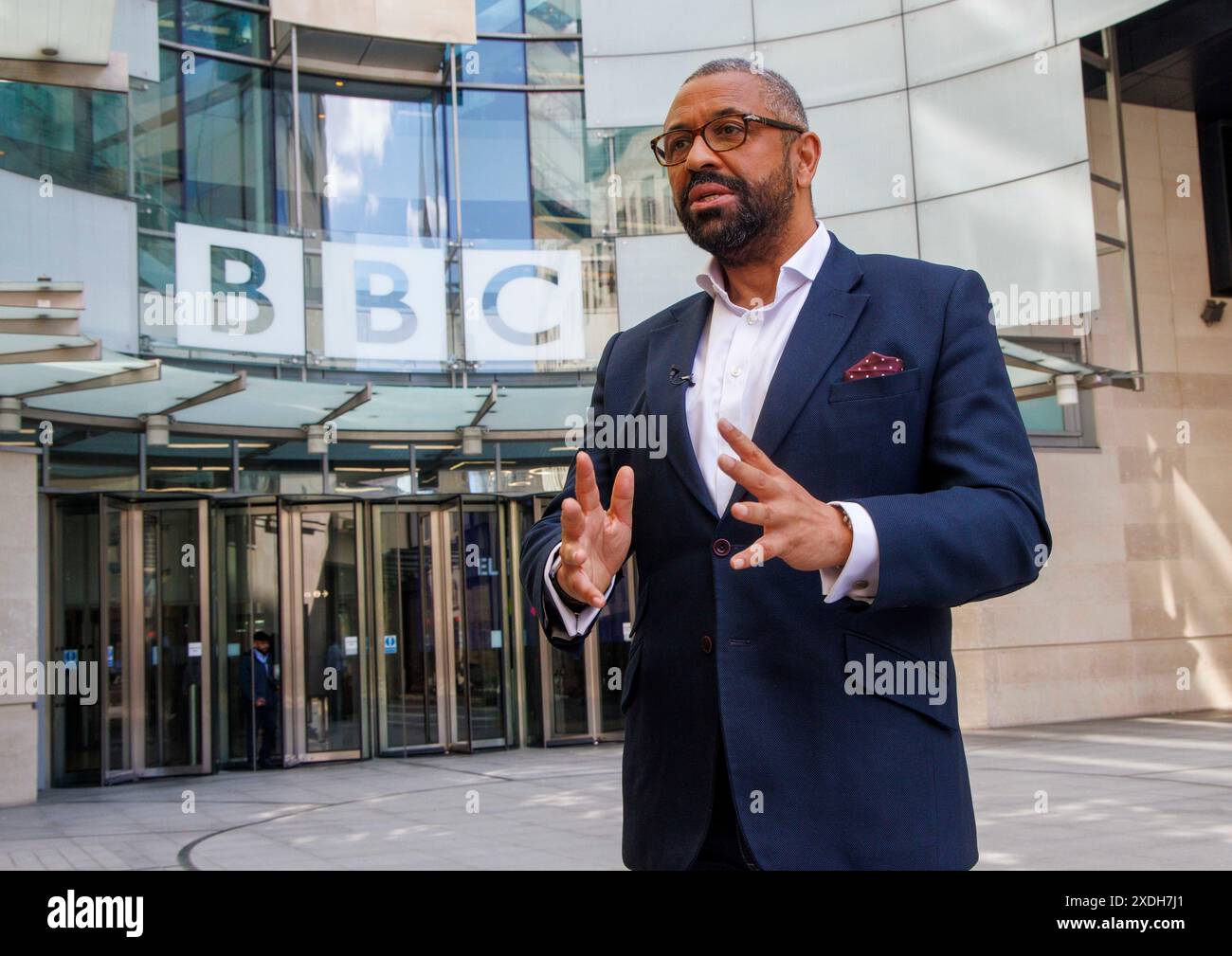 London, UK. 23rd June, 2024. Home Secretary, James Cleverly gives ...
