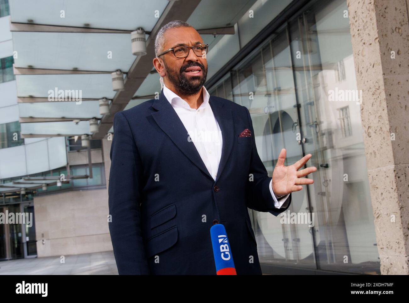 London, UK 23rd June 2024 Home Secretary, James Cleverly gives ...