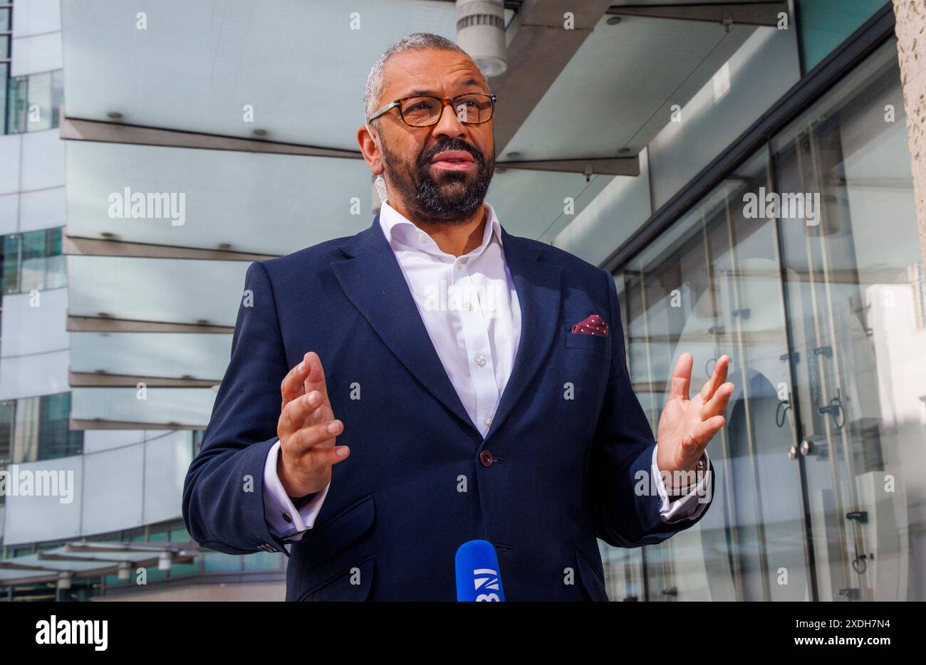 London, UK. 23rd June, 2024. Home Secretary, James Cleverly gives ...