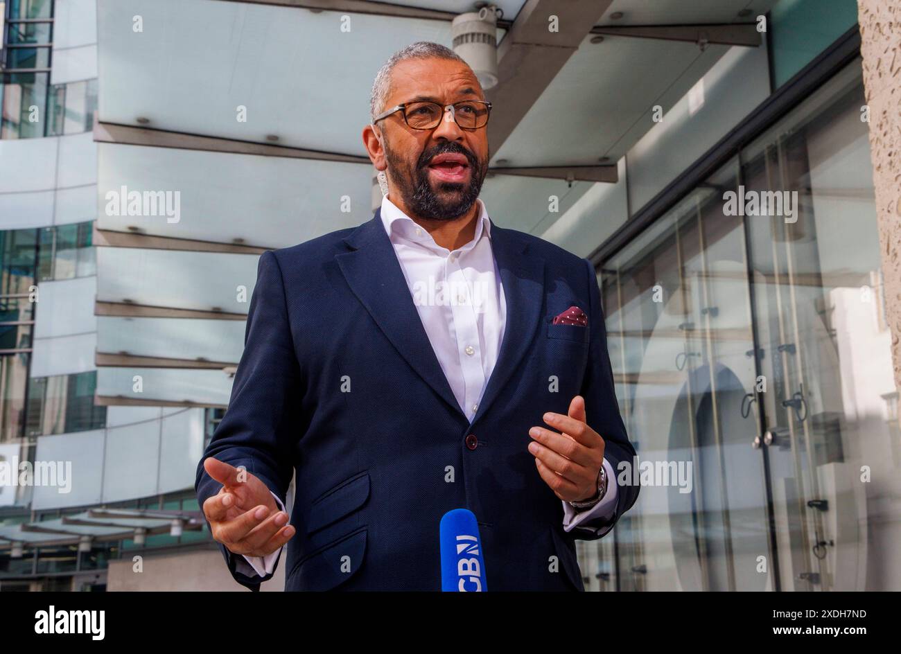 London, UK 23rd June 2024 Home Secretary, James Cleverly gives ...