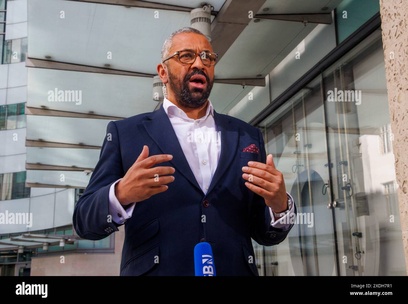 London, UK. 23rd June, 2024. Home Secretary, James Cleverly gives ...