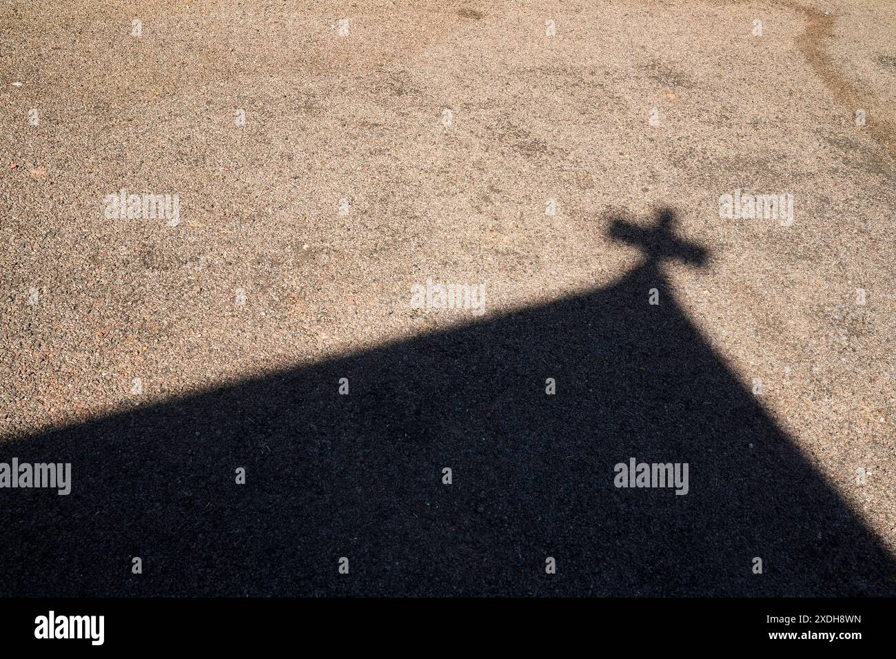 Church shadow on road surface Catholicism concept Stock Photo - Alamy