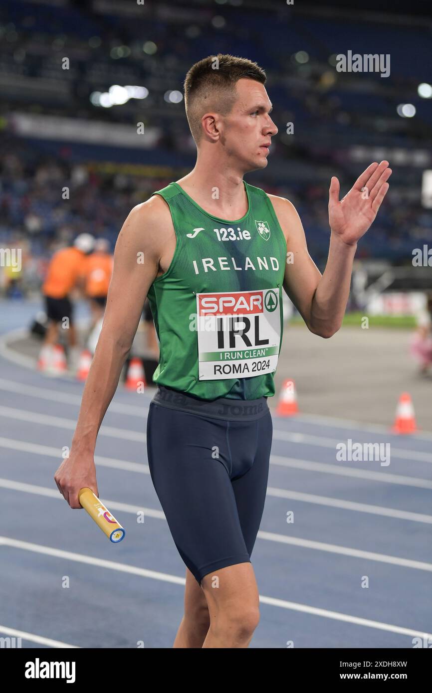 Chris O'Donnell of Ireland competing in the mixed 4x400m relay final at ...