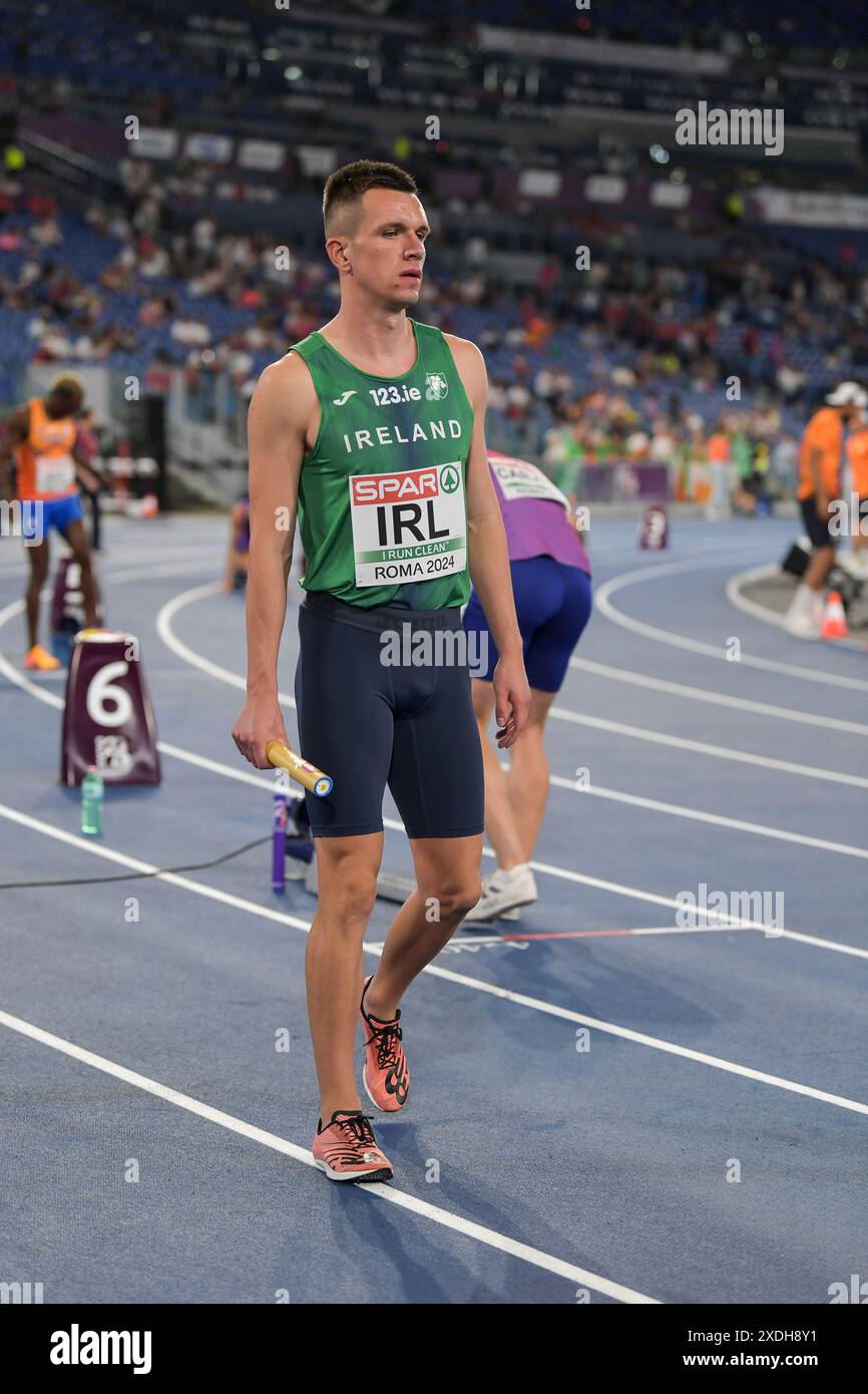 Chris O'Donnell of Ireland competing in the mixed 4x400m relay final at ...