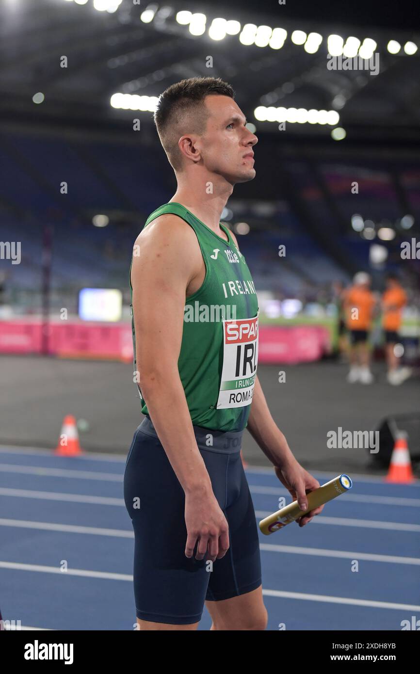 Chris O'Donnell of Ireland competing in the mixed 4x400m relay final at ...