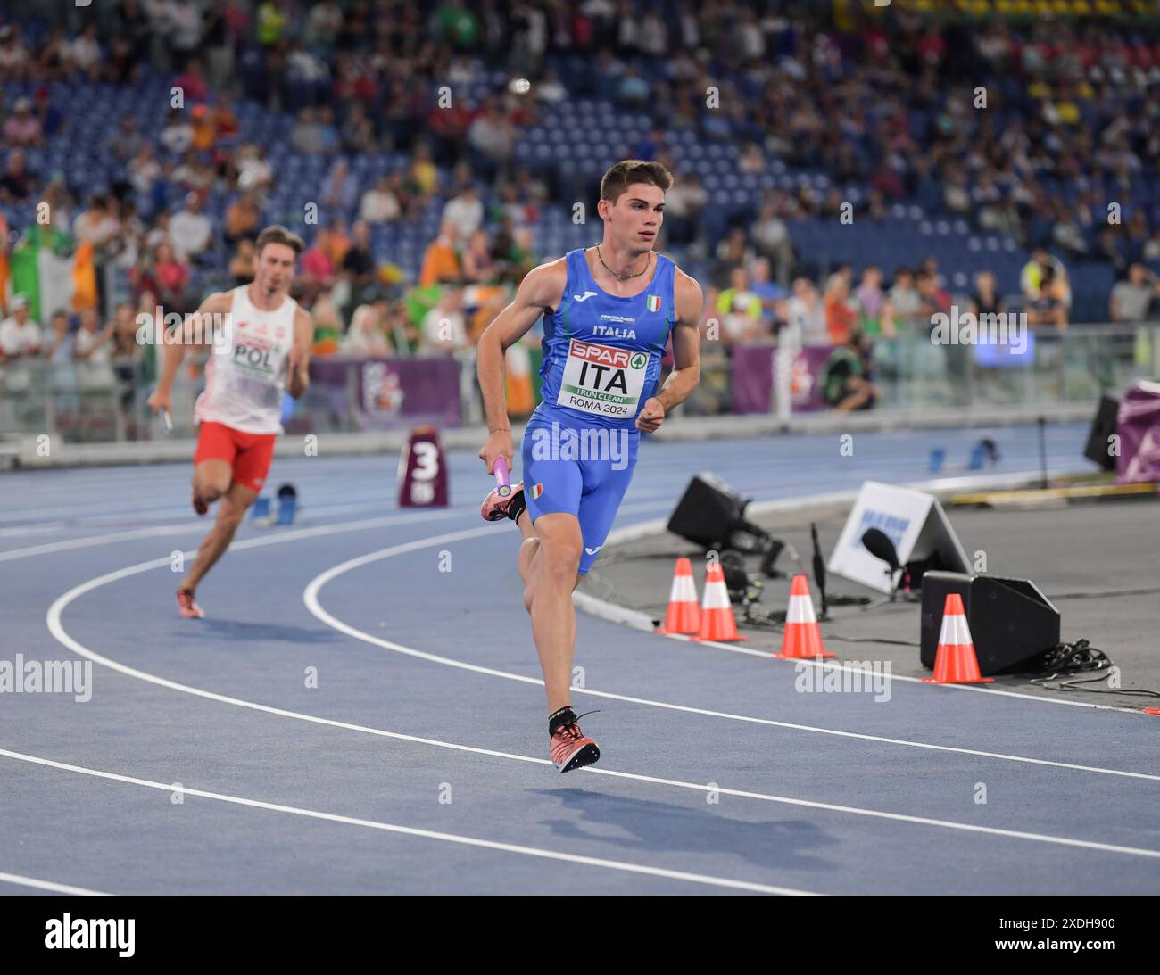 Luca Sito of Italy competing in the mixed 4x400m relay final at the ...