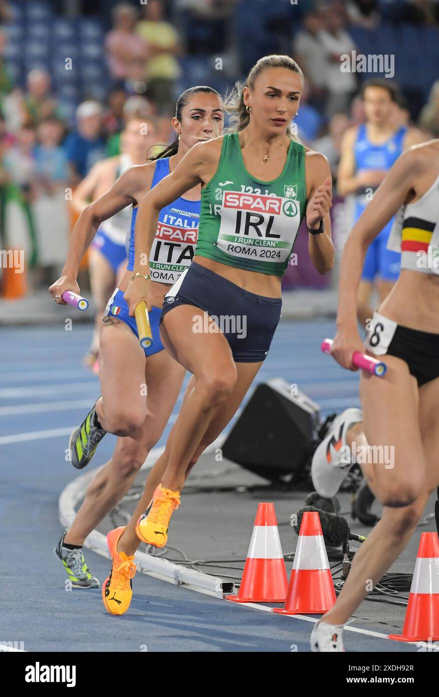Sharlene Mawdsley of Ireland competing in the mixed 4x400m relay final ...