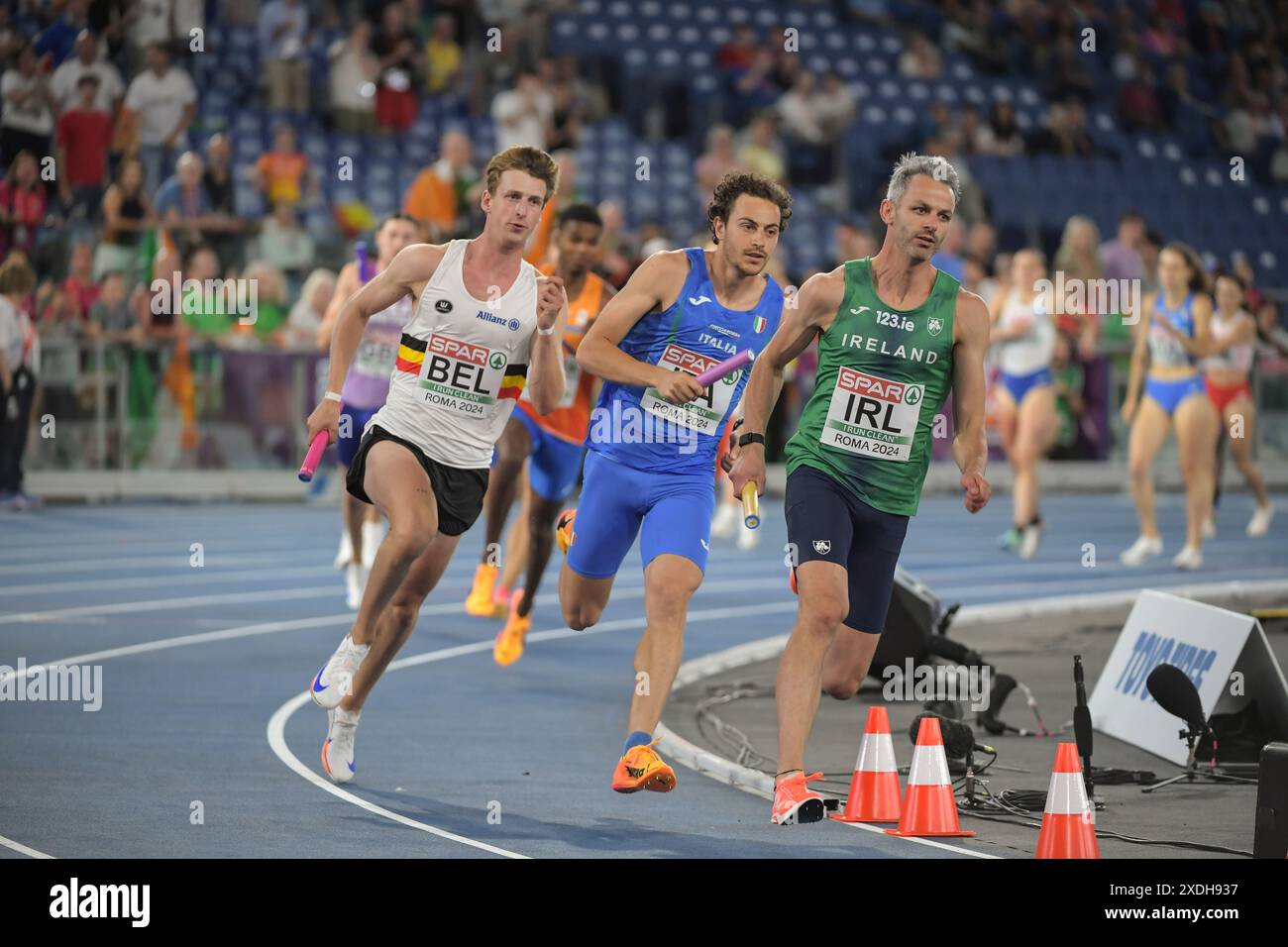 Thomas Barr of Ireland competing in the mixed 4x400m relay final at the ...