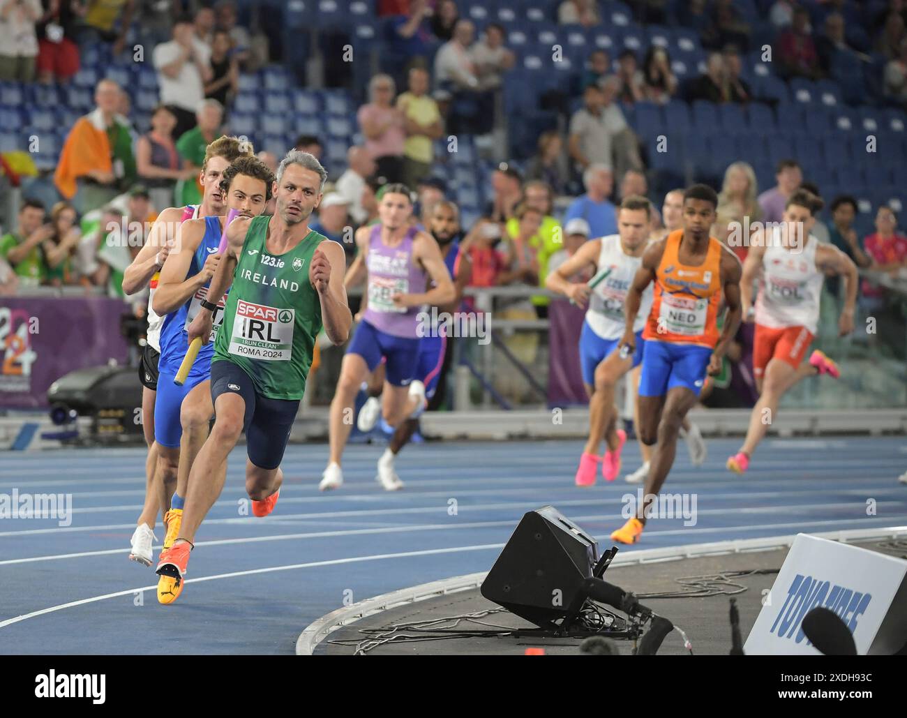 Thomas Barr of Ireland competing in the mixed 4x400m relay final at the ...