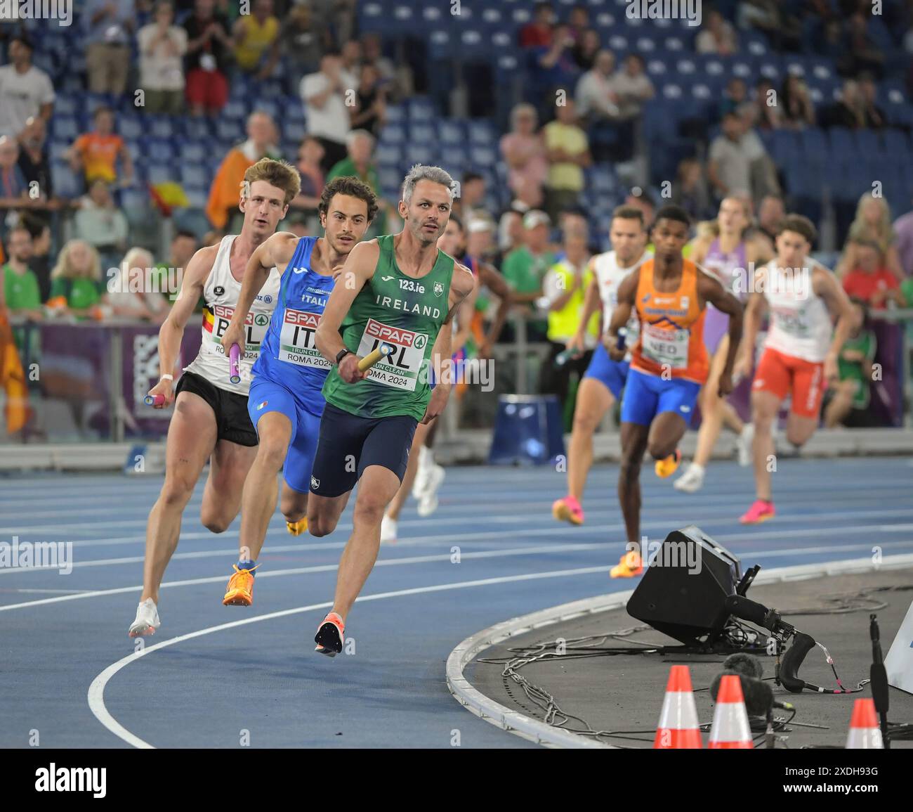 Thomas Barr of Ireland competing in the mixed 4x400m relay final at the ...