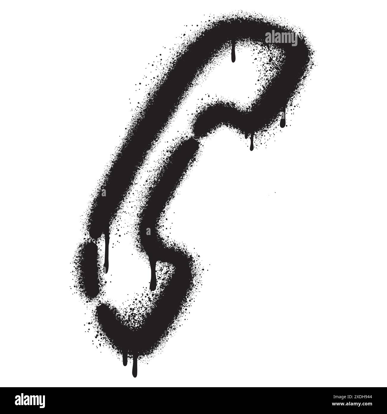 Spray Painted Graffiti phone icon Sprayed isolated with a white ...