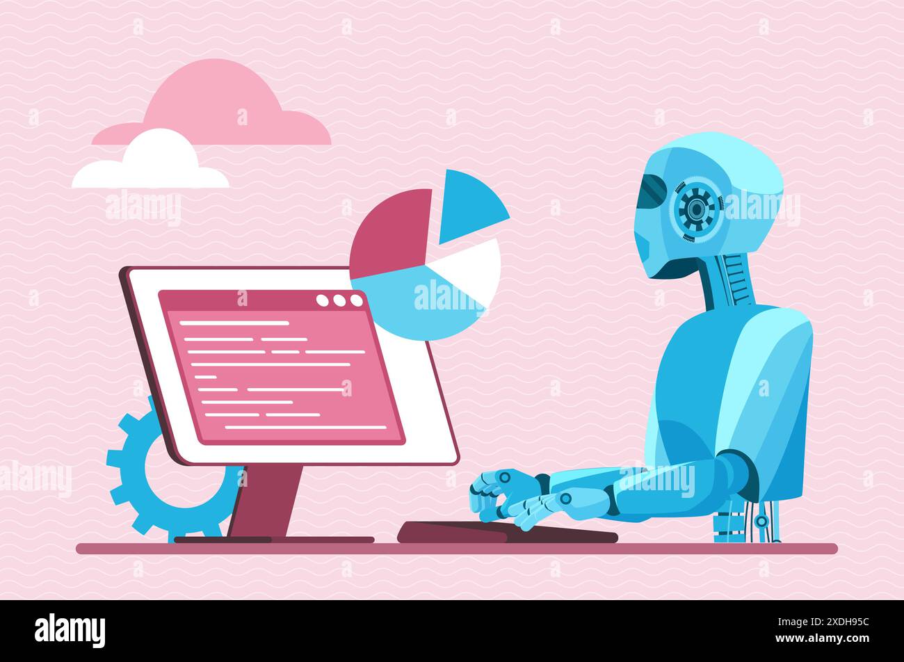 Automation of business project and task, chat bot service, machine learning. Robot employee ...