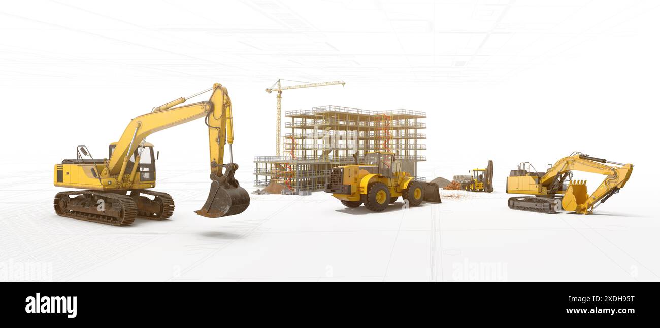 building structure, construction. 3d illustration Stock Photo - Alamy