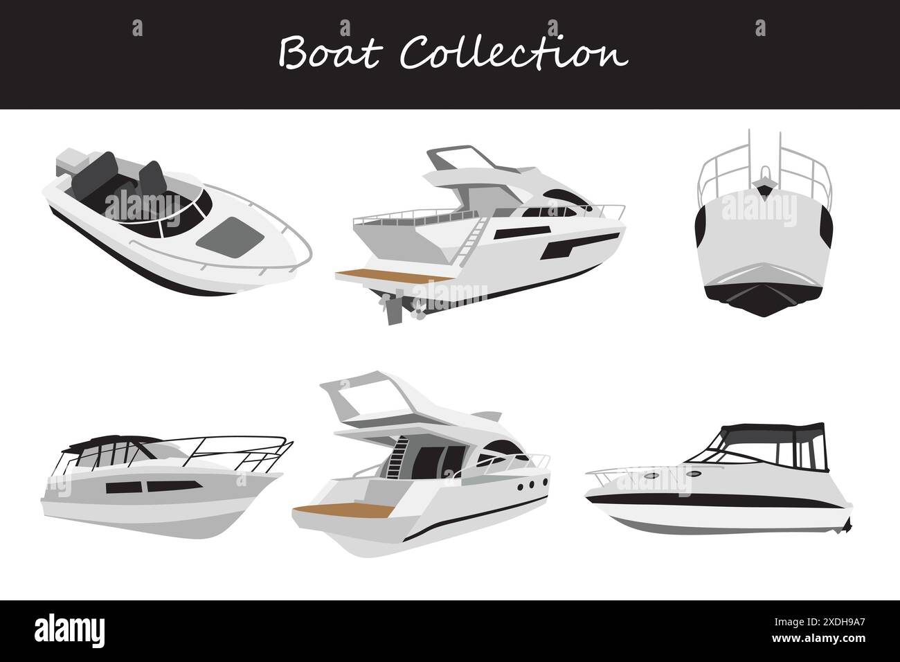 Boat vector set. Yachts isolated on white background Stock Vector Image ...