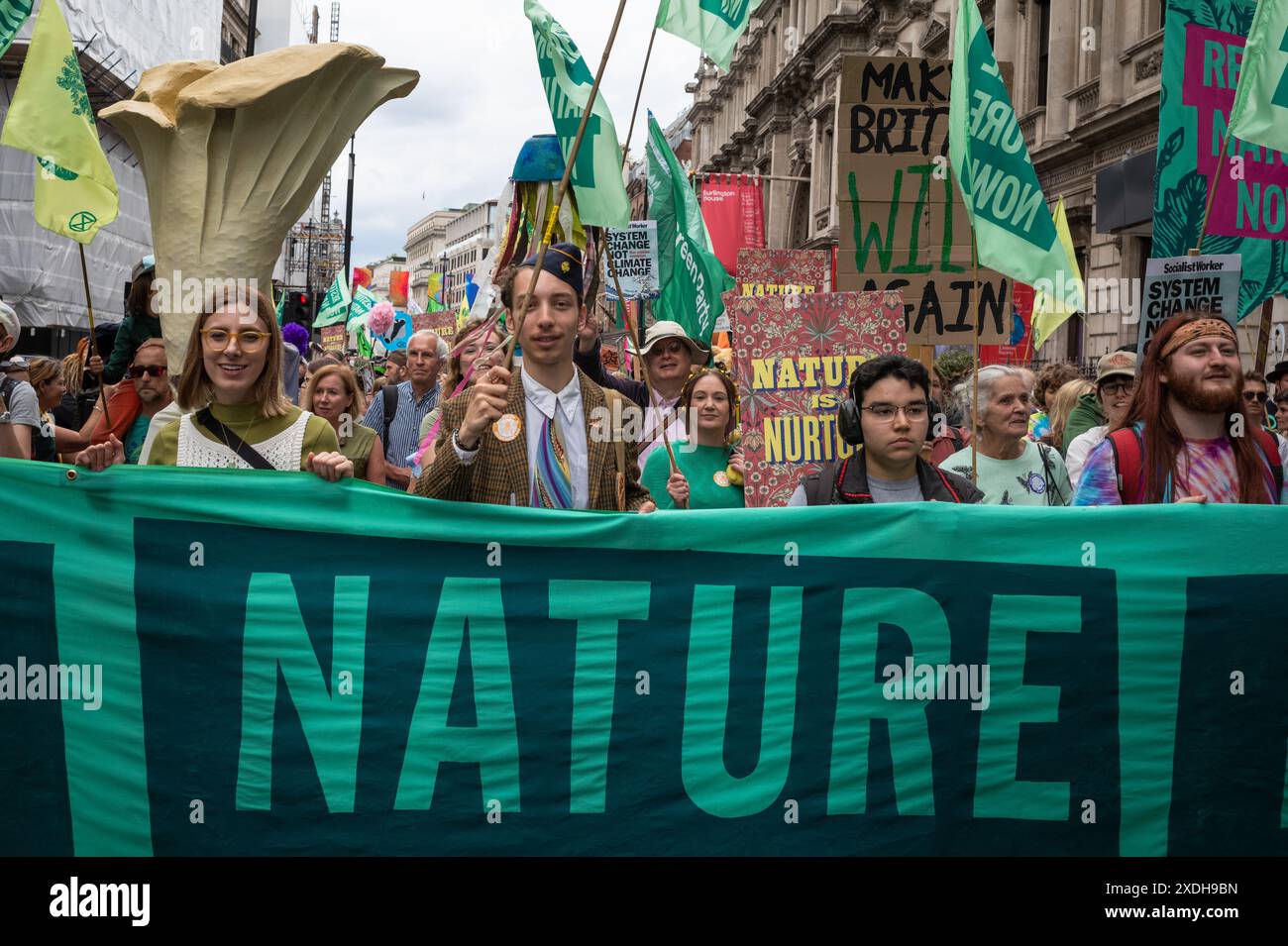 London / UK - Jun 22 2024: Climate activists protest at the Restore ...